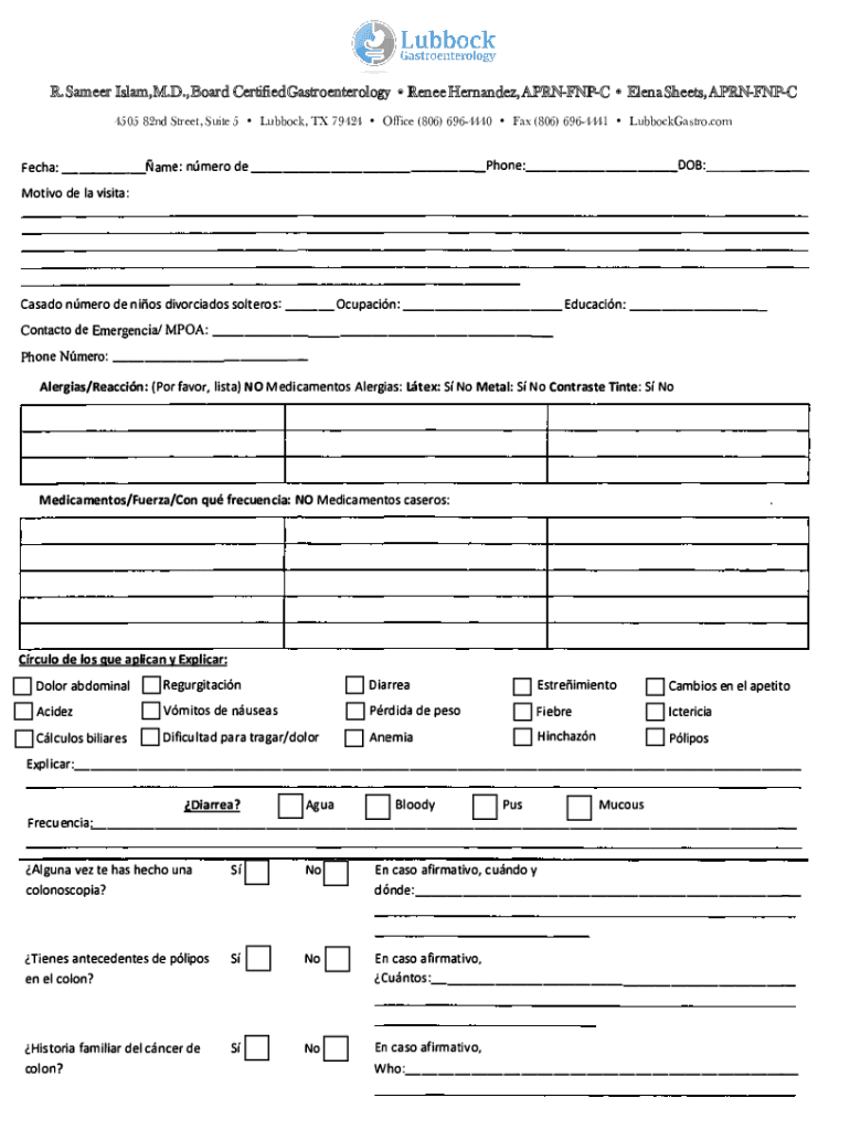 Fillable Online Our Team - Sameer Islam, MD and StaffLubbock Gastro Fax Email Print - pdfFiller