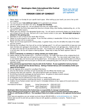 Fillable Online VENDOR CODE OF CONDUCT Fax Email Print - pdfFiller