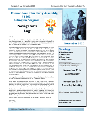 Fillable Online Knights of Columbus Assembly #1775 Color Corps Events ...