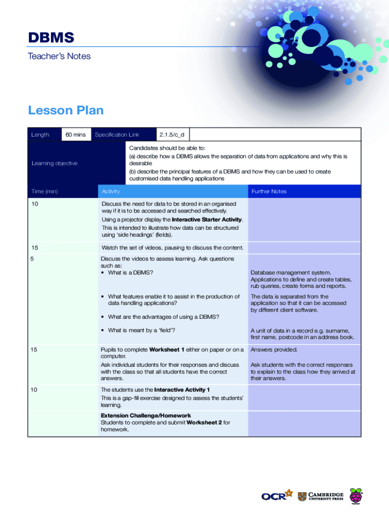 Fillable Online Introduction of DBMS (Database Management System)Set 1 Fax Email Print - pdfFiller