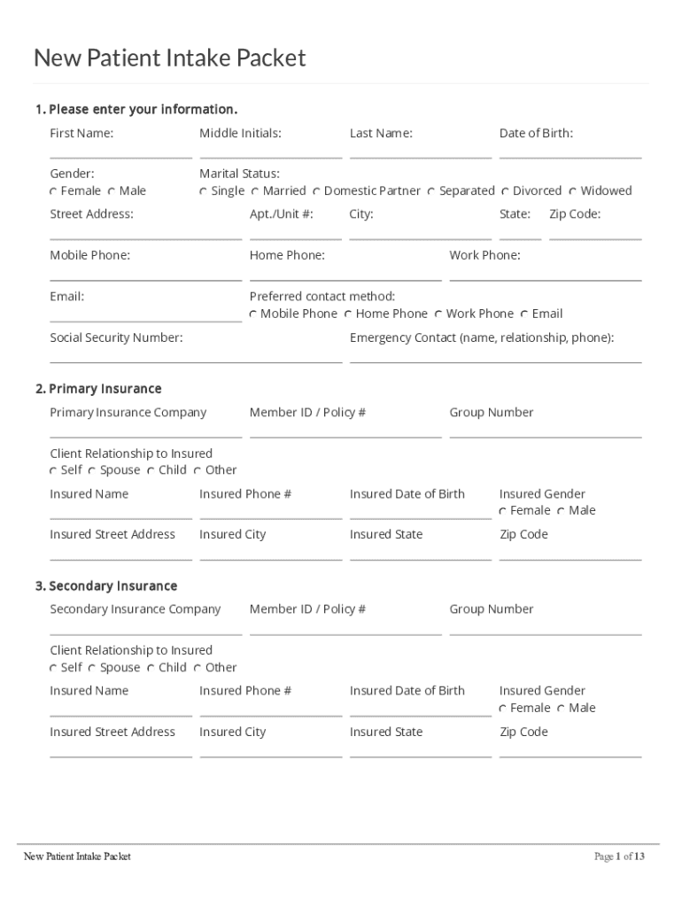 Fillable Online Patient Intake Form - Richmond - Terra Nova Medical Clinic Fax Email Print ...