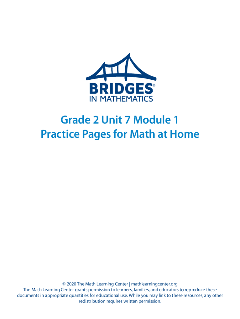 Fillable Online Grade 1 Unit 7 Module 1 Practice Pages for Math at Home Fax Email Print - pdfFiller