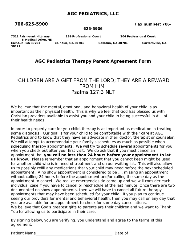 Pediatrician Patient s - AGC Pediatrics - Calhoun, GA Doc Template ...