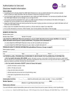 Fillable Online Authorization to Use and Disclose Health Information - Wellcare By ... Fax Email ...