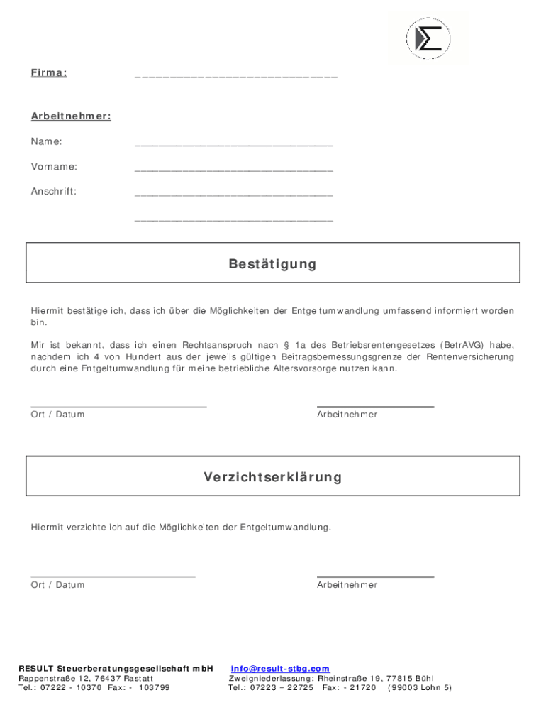 Fillable Online Anschrift: - als ArbeitnehmerE - Squarespace Fax Email Print - pdfFiller