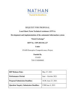 Fillable Online REQUEST FOR PROPOSAL - Procurement.kg Fax Email Print ...