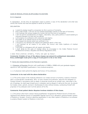 Fillable Online code of medical ethics as applicable to doctors Fax ...