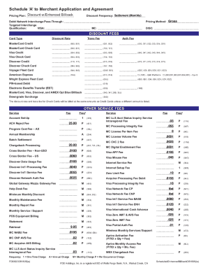 Fillable Online Schedule 'A' to Merchant Application and Agreement Fax ...