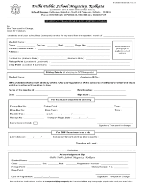 Fillable Online Transport Registration Form DPS Megacity Feb 2022 Fax ...