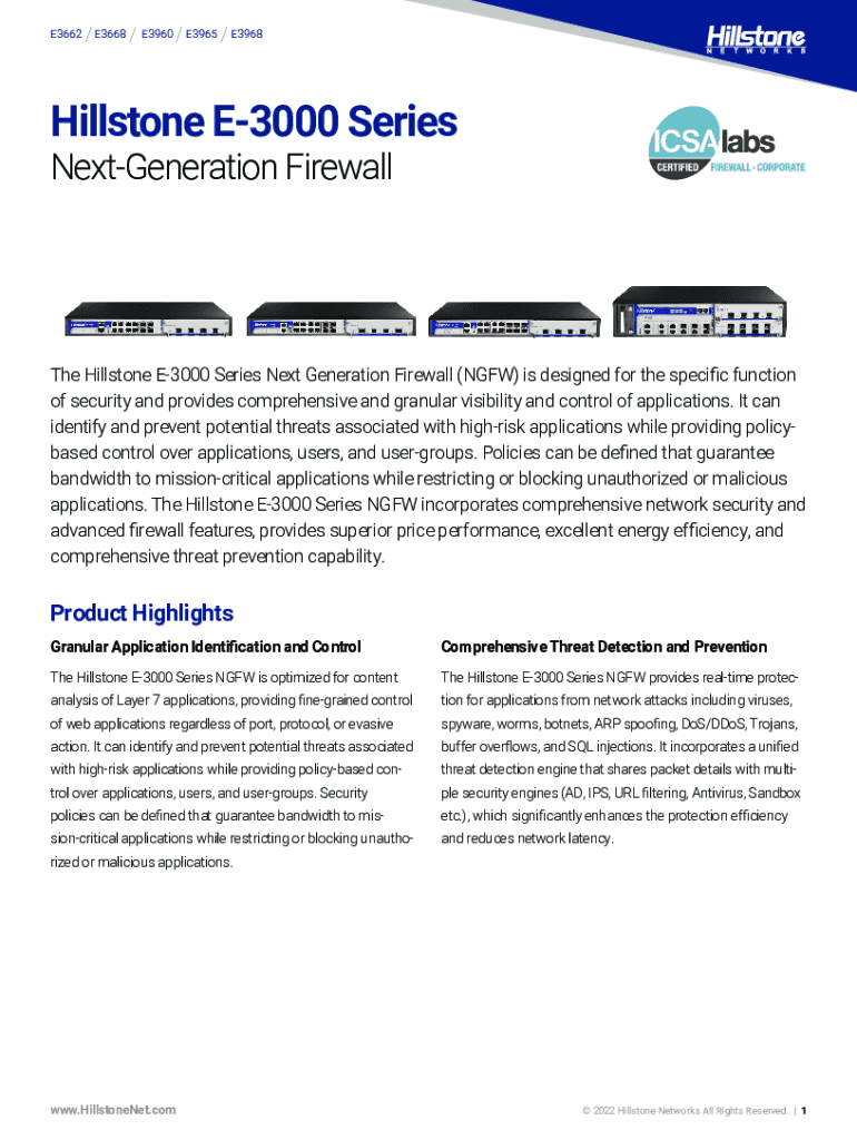 Fillable Online Hillstone E-3000 Series Next-Generation Firewall Fax ...