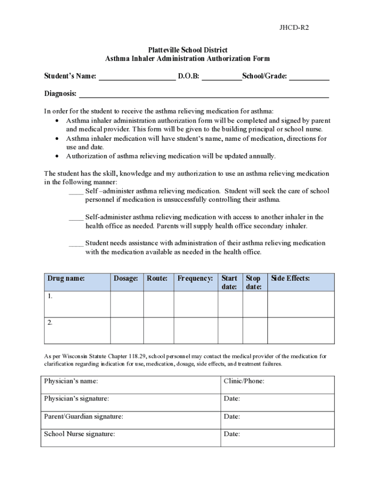 Fillable Online Authorization for Student Possession and Use of an ...