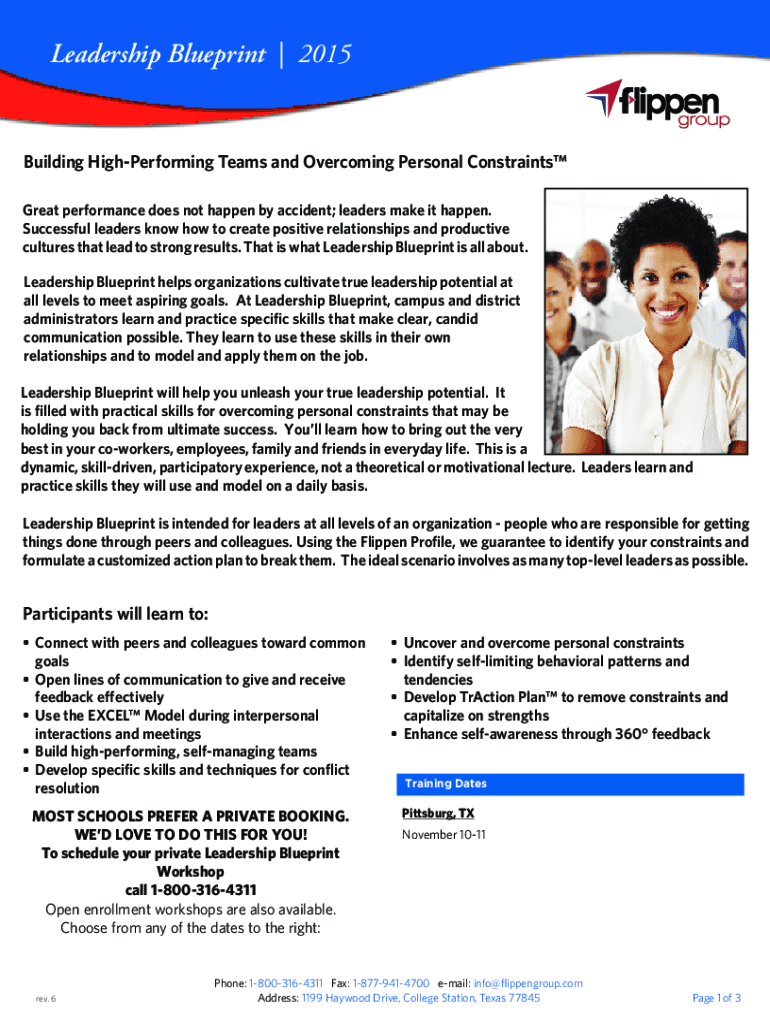 Fillable Online 6 Steps to Create a Leadership Blueprint to be the ...