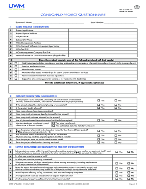Fillable Online Where do I find the Condominium Project Questionnaire ...