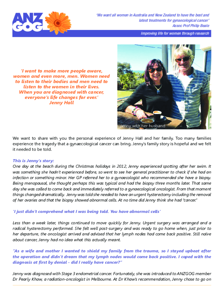 Fillable Online 20 years improving life for women through cancer ...