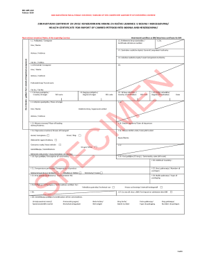 Fillable Online HEALTH CERTIFICATE FOR IMPORT OF CAN Fax Email Print - pdfFiller