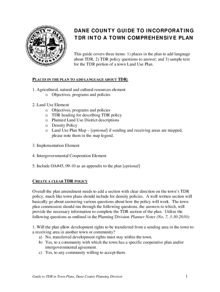 Fillable Online Res-to-apply-TDR-template-clean-.pdf - Dane County Planning Fax Email Print ...