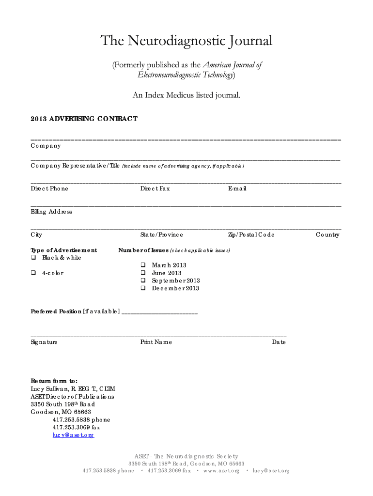 Fillable Online aset The Neurodiagnostic Journal - aset Fax Email Print ...