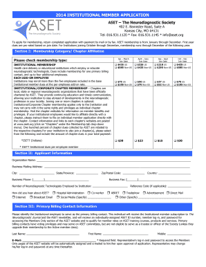 Fillable Online aset Membership Application - ASET - aset Fax Email ...