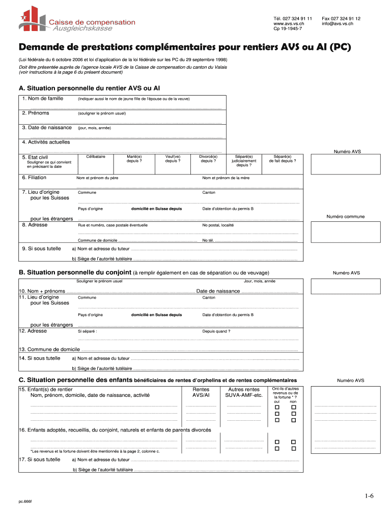 Fillable Online avs vs Formulaire PC f.doc Fax Email Print - pdfFiller