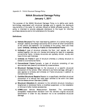 Fillable Online Appendix II NAAA Structural Damage Policy Fax Email ...