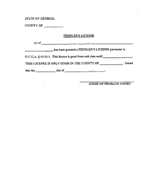 Fillable Online Peddlers License - Emanuel County Probate Court and ...