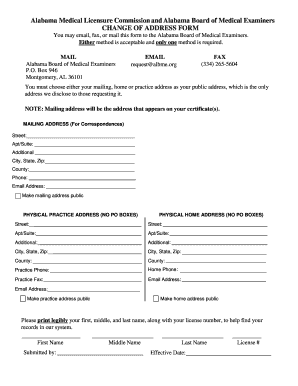 Fillable Online albme Alabama Medical Licensure Commission Fax Email ...