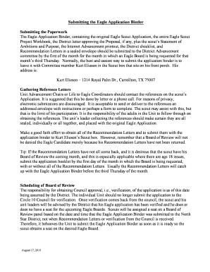 Fillable Online Submitting the Eagle Application Binder Fax Email Print ...