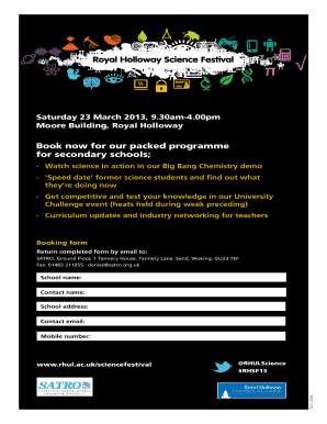 Fillable Online Moore Building, Royal Holloway Fax Email Print - pdfFiller