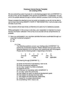 Fillable Online pointsoflight Employee Interest Survey Template ...