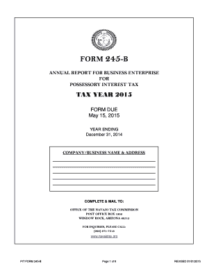 Fillable Online FORM 245-B - Office of the Navajo Tax Commission Fax ...