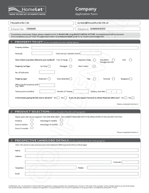Fillable Online househunter ltd Reference Form - Company - Letting Agents Ilford, Letting Agents ...