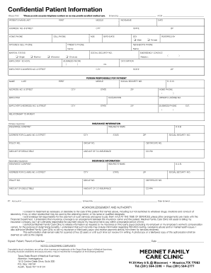 Fillable Online Confidential patient info.. confidential patient info ...