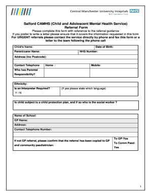 Fillable Online Referral Form Salford Fax Email Print - pdfFiller