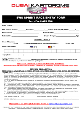 Fillable Online SWS RX7 Senior Race Entry Form - Dubai Autodrome Fax ...