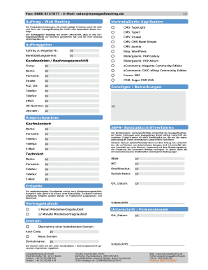 Ausfüllbar Online managedhosting Auftragsformular Webhosting Ausf llbar - PDF - managedhosting ...