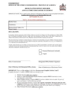 Fillable Online ethicscommissioner ab This electronic disclosure form ...