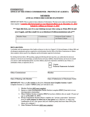 Fillable Online ethicscommissioner ab This electronic disclosure form ...