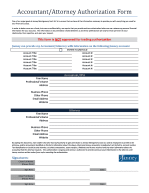 Fillable Online Accountant/Attorney Authorization Form - JP Cummins of ...