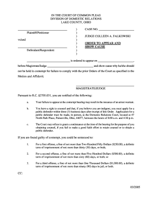 Fillable Online Order-to-Appear-and-Show-Cause.doc Fax Email Print ...