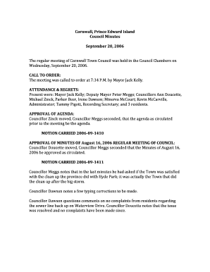 Fillable Online ATTENDANCE & REGRETS Fax Email Print - pdfFiller