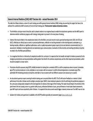 Fillable Online General Internal Medicine (GIM) ARCP Decision Aid ...