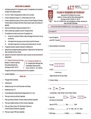 Fillable Online First Year admission Application form 2014-15 - ACT ...