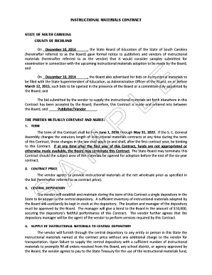 Fillable Online Sample - 2015 State Contract - MySCTextbooks Fax Email ...