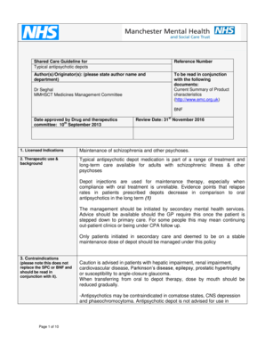Fillable Online mhsc nhs Shared Care Guideline for Reference Number ...