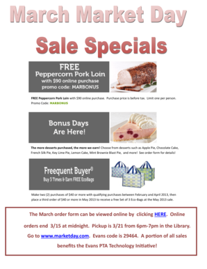 Fillable Online The March order form can be viewed online by clicking ...