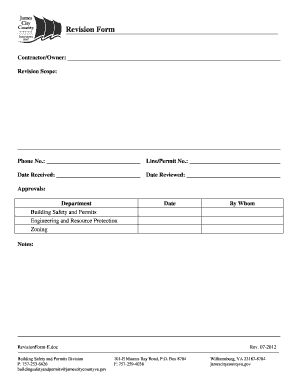 Fillable Online Revision Form E - James City County Fax Email Print ...