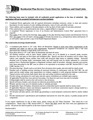 Fillable Online Residential Plan Review Check Sheet for Additions ...