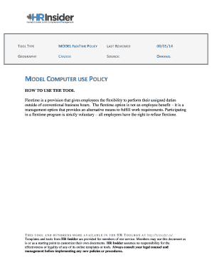 Fillable Online Model flextime policy - HRInsiderca Fax Email Print ...