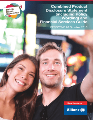 Fillable Online Product Disclosure Statement - Online Travel Insurance ...