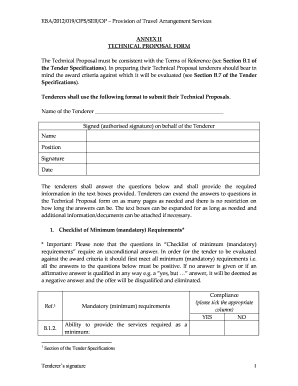 Fillable Online Technical Proposal Form Fax Email Print - pdfFiller